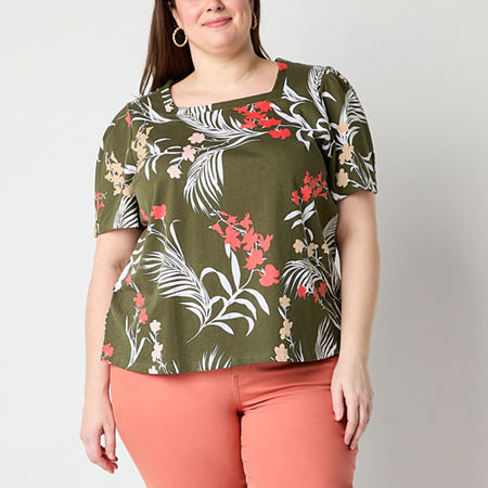 Click here for Liz Claiborne Womens Plus Square Neck Short Sleeve... prices