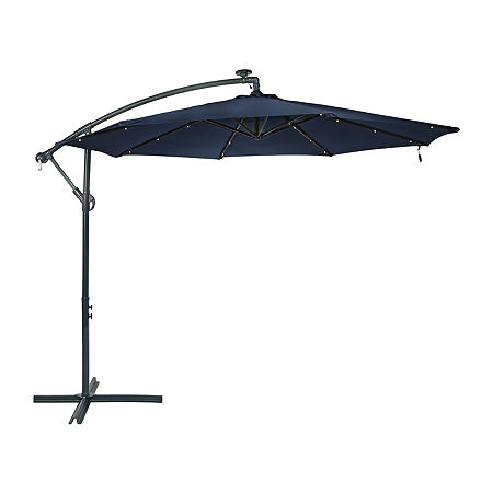 Click here for Sunnydaze 10-Foot Steel Offset Solar Patio Umbrell... prices