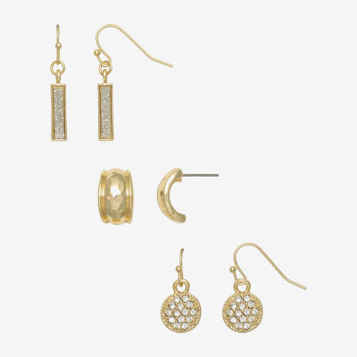 Mixit Womens 3 Pair Earring Set, Color: Goldtone - JCPenney