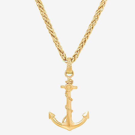 Click here for Gold Opulence Mens 10K Gold Anchor Pendant Necklac... prices