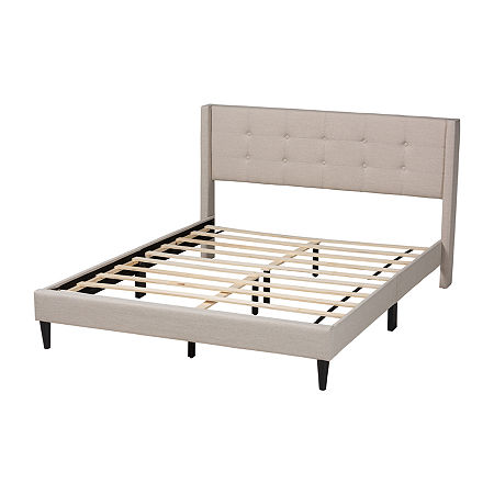 Click here for Casol Upholstered Platform Bed  One Size  Beige prices