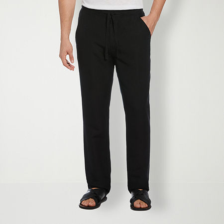 Cubavera Mens Linen Blend Drawstring Pant - Jet Black