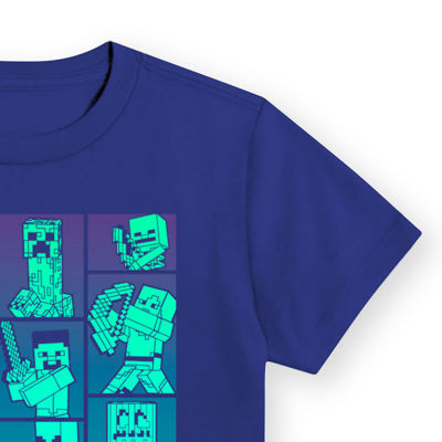 Little & Big Boys Crew Neck Short Sleeve Minecraft Graphic T-Shirt ...