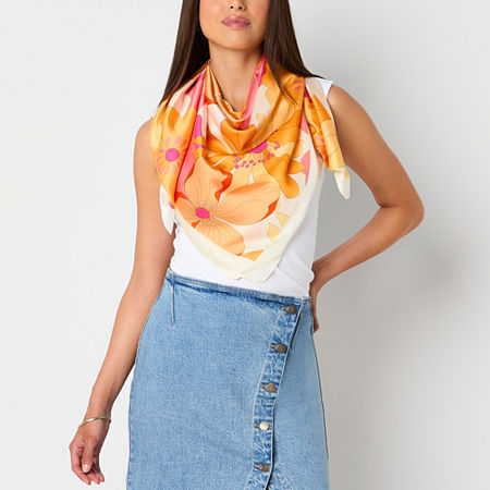 Click here for Mixit Large Floral Square Scarf  One Size  Orange prices