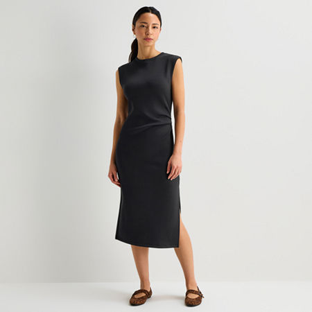 Click here for Stylus Womens Sleeveless Sheath Dress  Medium  Bla... prices