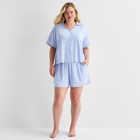 Click here for Ambrielle Womens Short Sleeve 2-pc. Plus Pajama Se... prices