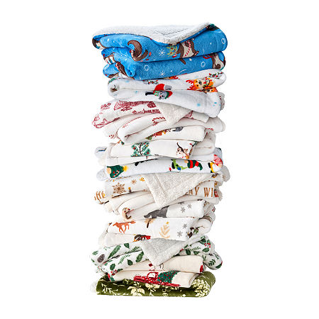 Click here for Linery Velvet Plush Sherpa Holiday Print Washable... prices