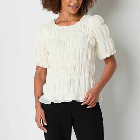 Click here for 52seven Womens Round Neck Elbow Sleeve Blouse  X-l... prices