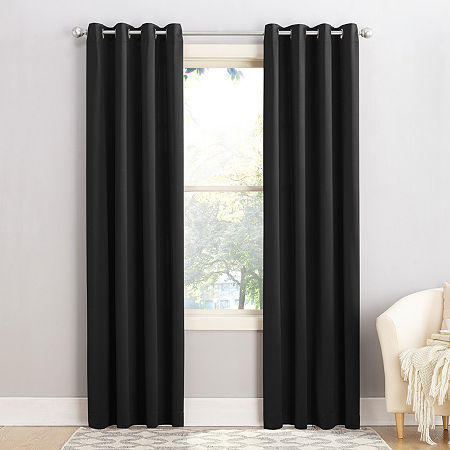 Room Darkening Grommet Curtain Panel - Black
