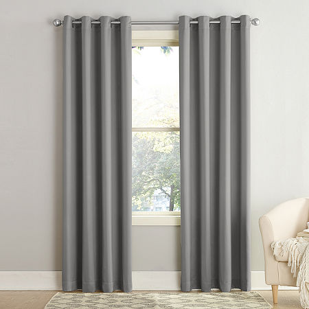 Grant Room Darkening Grommet Curtain Panel - Gray