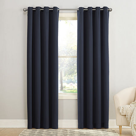 Grant Room Darkening Grommet Curtain Panel - Navy