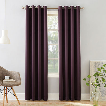 Room Darkening Grommet Curtain Panel - Plum
