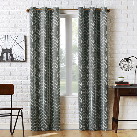 Click here for Kenwood Chevron Blackout Grommet Curtain Panel - G... prices