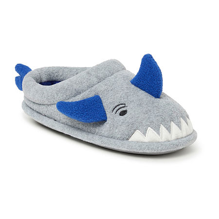 Dearfoams Kids Peyton Animal Slip-On Clog House Slipper - Light heather grey