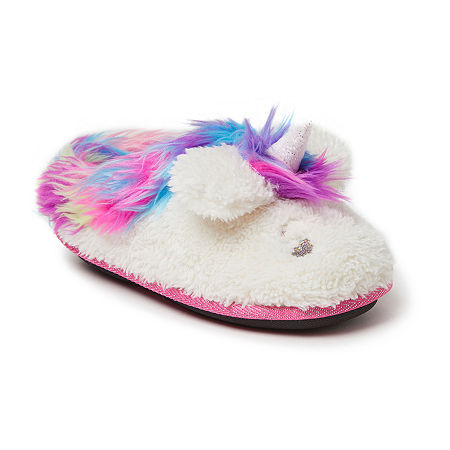 Click here for Dearfoams Girls Peyton Novelty Unicorn Fuzzy Slipp... prices