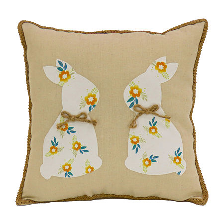 Click here for National Tree Co. Floral Bunny Easter Square Throw... prices