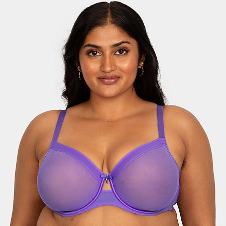 Click here for Curvy Couture Sheer Mesh Unlined Underwire Bra-131... prices