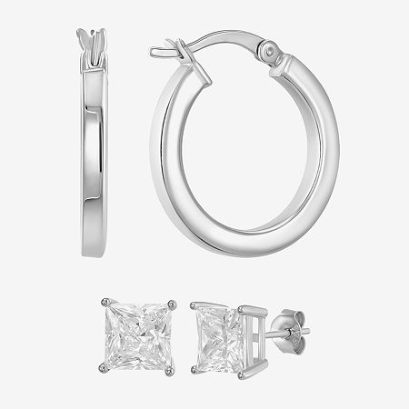 Click here for Womens Cubic Zirconia Sterling Silver Round 2 Pair... prices