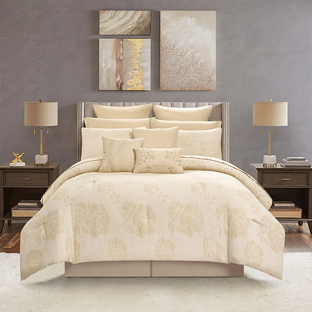 Stratford Park Feruza Floral 13-Pc. Comforter Set  King - Gold