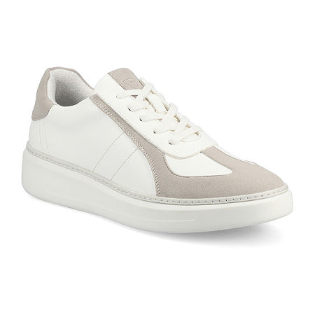 Vance Co. Mens Berlin Comfort Lace Up Low Top Flexible Court Sneakers - White