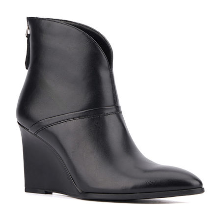 Womens Laine Wedge Pointed Toe Ankle Boot - Black