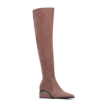 Click here for Torgeis Womens Madaline Thigh High Boots - Taupe prices