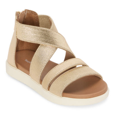 Thereabouts Little & Big Kid Girls Ellie Strap Sandals, Color: Gold ...
