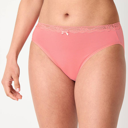 Click here for Ambrielle Cotton High Cut Panty  Large  Pink prices
