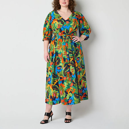 Click here for 52seven Womens Plus Short Sleeve Floral Maxi Dress... prices