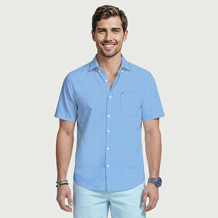 Click here for IZOD Breeze Mens Short Sleeve Athletic Fit Button-... prices