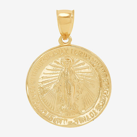 Click here for Virgin Mary Womens 14K Gold Round Pendant  One Siz... prices