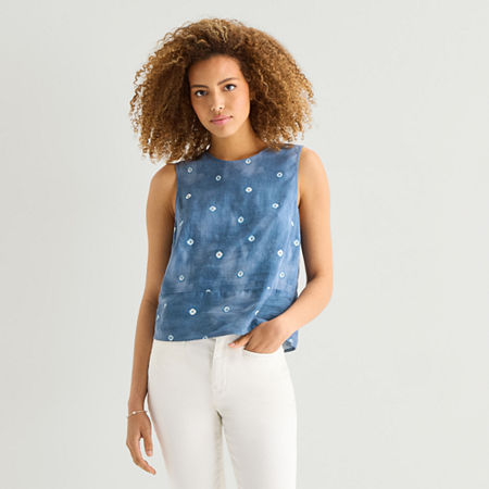 Click here for a.n.a Womens Round Neck Sleeveless Blouse  Petite... prices