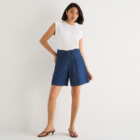 Click here for a.n.a Womens 7 High Rise Denim Short  10  Blue prices