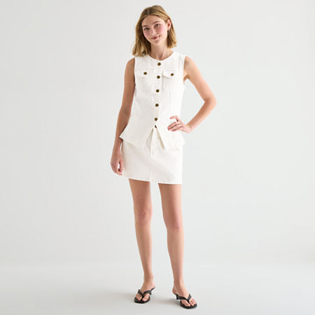 Click here for a.n.a Womens Mid Rise Mini Denim Skirt  20  White prices