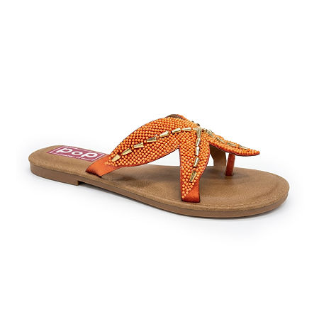Click here for Pop Womens Asterra Flat Sandals  6 1/2 Medium  Ora... prices