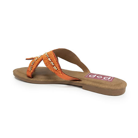 Click here for Pop Womens Asterra Flat Sandals  10 Medium  Orange prices