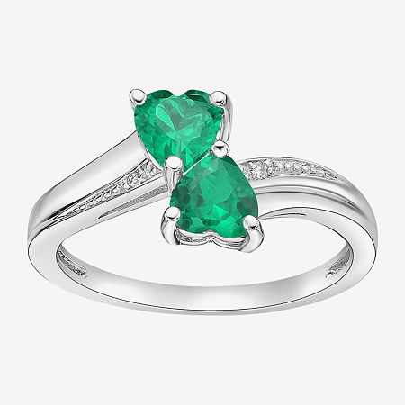 Click here for Womens Diamond Accent Lab Created Green Emerald St... prices
