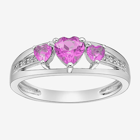 Click here for Womens Diamond Accent Lab Created Pink Sapphire St... prices