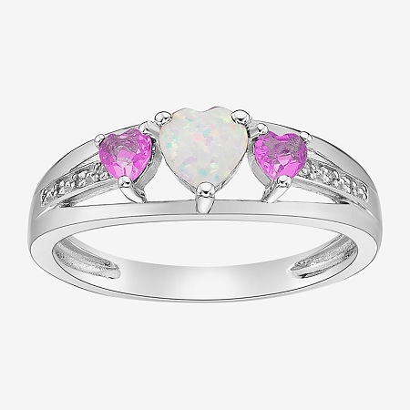 Click here for Womens Diamond Accent Lab Created White Opal Sterl... prices