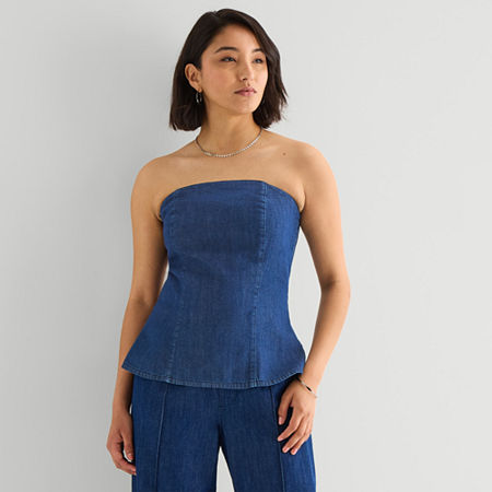Click here for a.n.a Womens Tube Top  Small  Blue prices