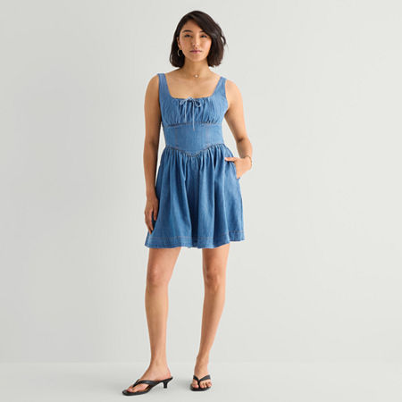 Click here for a.n.a Womens Sleeveless Square Neck Drop Waist Dre... prices
