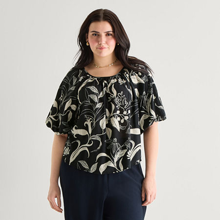 Click here for a.n.a Womens Plus Round Neck Short Sleeve Blouse... prices