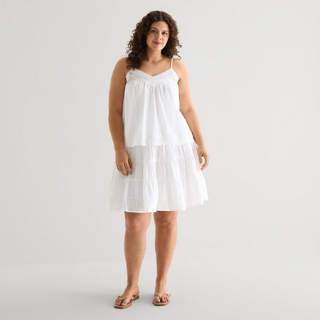Click here for a.n.a Womens Plus Midi A-Line Skirt  2x  White prices