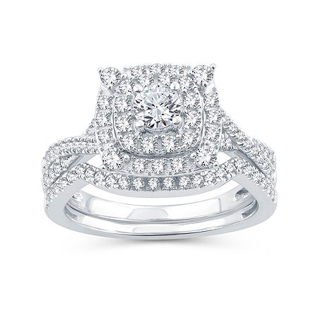 Click here for Womens 1 CT. T.W. Natural Diamond 10K White Gold C... prices