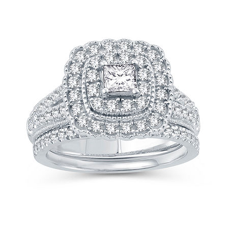 Click here for Womens 1 CT. T.W. Natural Diamond 10K White Gold C... prices