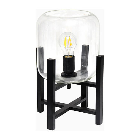 Click here for All the Rages Black Wood Mounted Lamp With Clear G... prices
