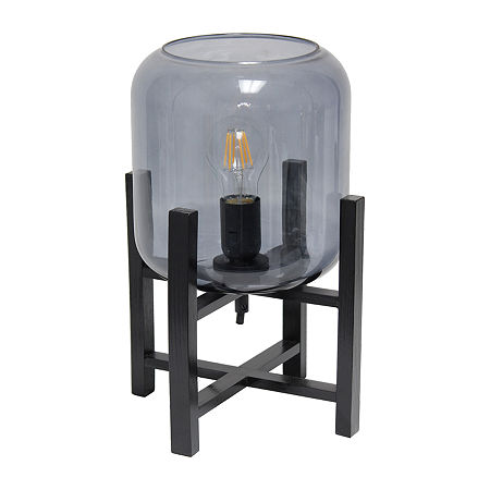 Click here for All the Rages Black Wood Mounted Lamp With Clear G... prices