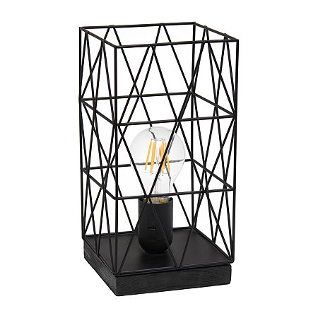 Click here for Simple Designs Geometric Square Metal Table Lamp w... prices