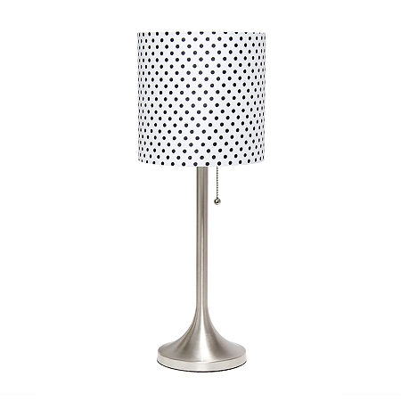 Simple Designs Tapered Table Lamp - Brushed Nickel  Polka Dot