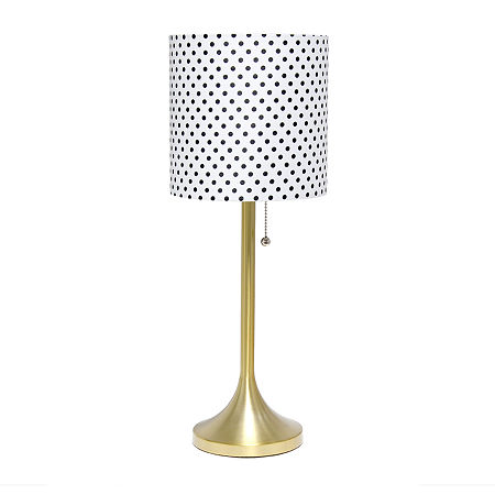 Simple Designs Tapered Table Lamp - Gold-Tone  Polka Dot